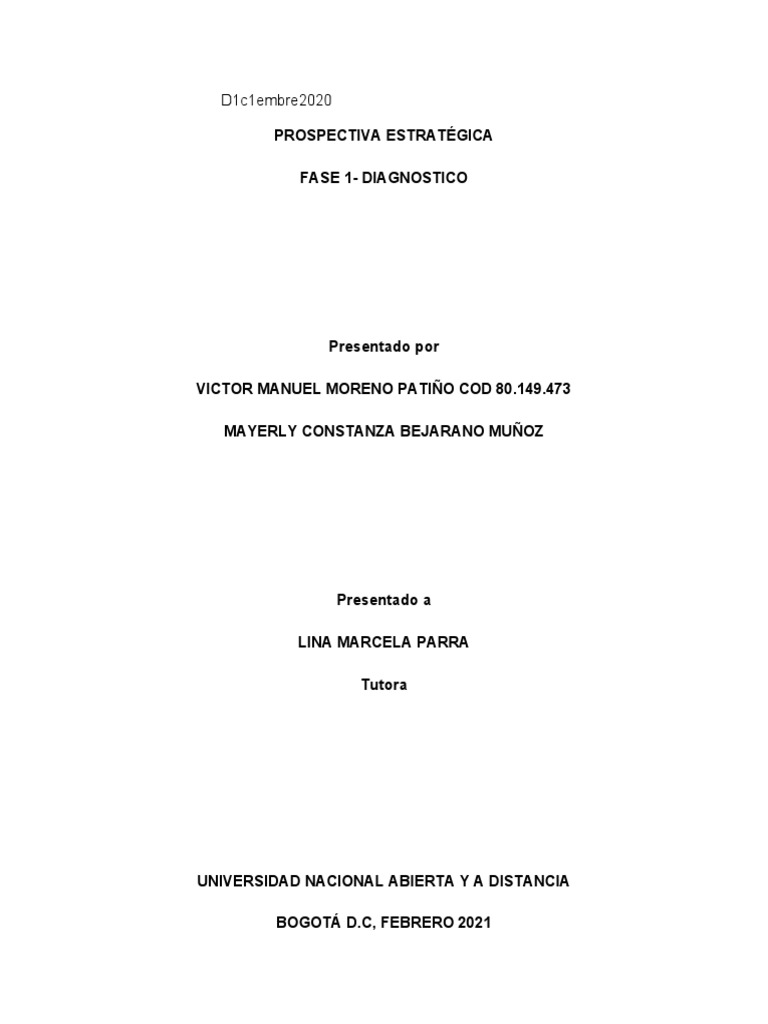 Fase 1 Diagnostico Pdf Marketing Empresas