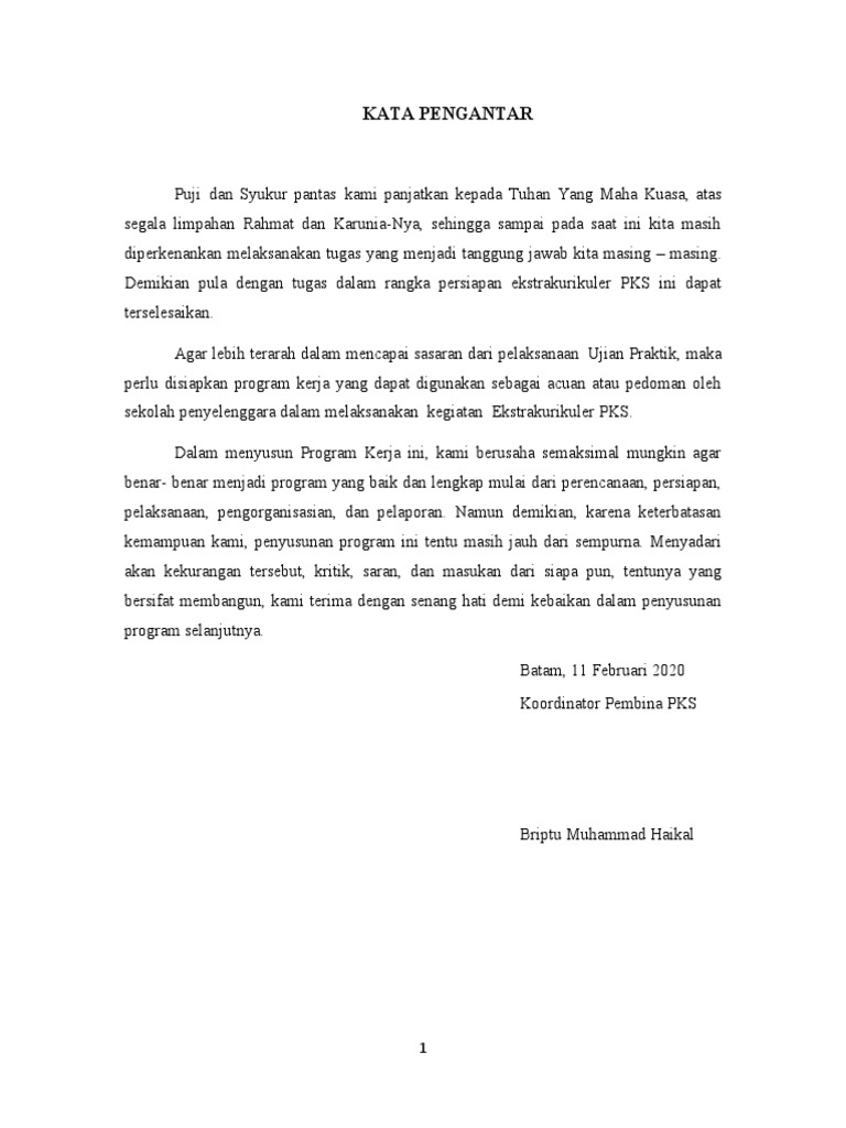 Program Kerja Pks | PDF