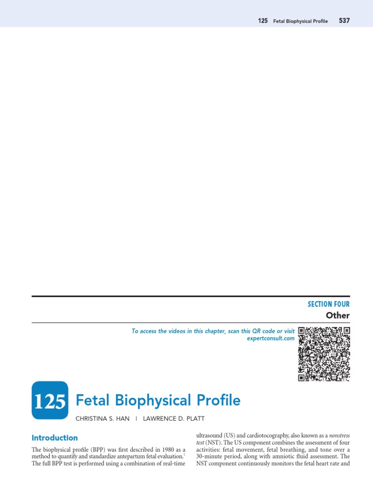 125 - Fetal Biophysical Profile | PDF | Fetus | Prenatal Development