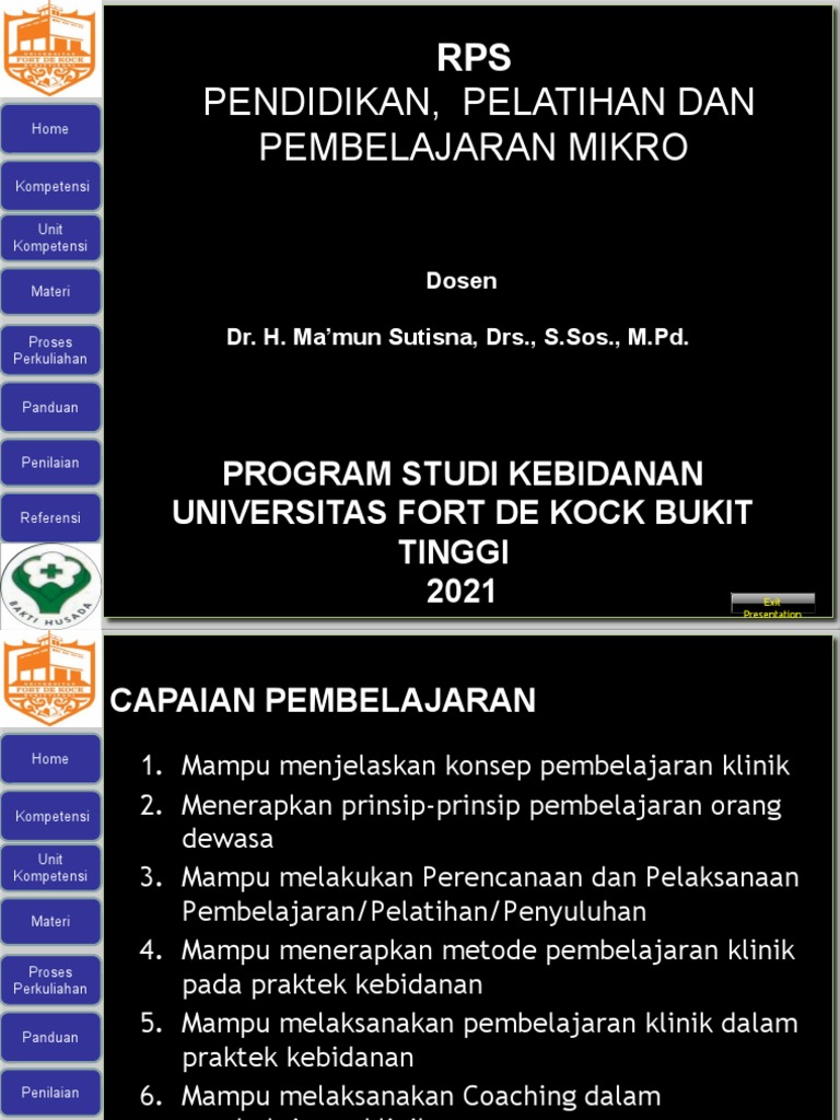 Rps MK Diklat & Pembeljaran Mikro Univ FDK 2021 2 | PDF