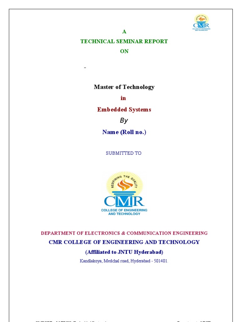 Seminar Report Template PDF Electrical Engineering Academic Degree