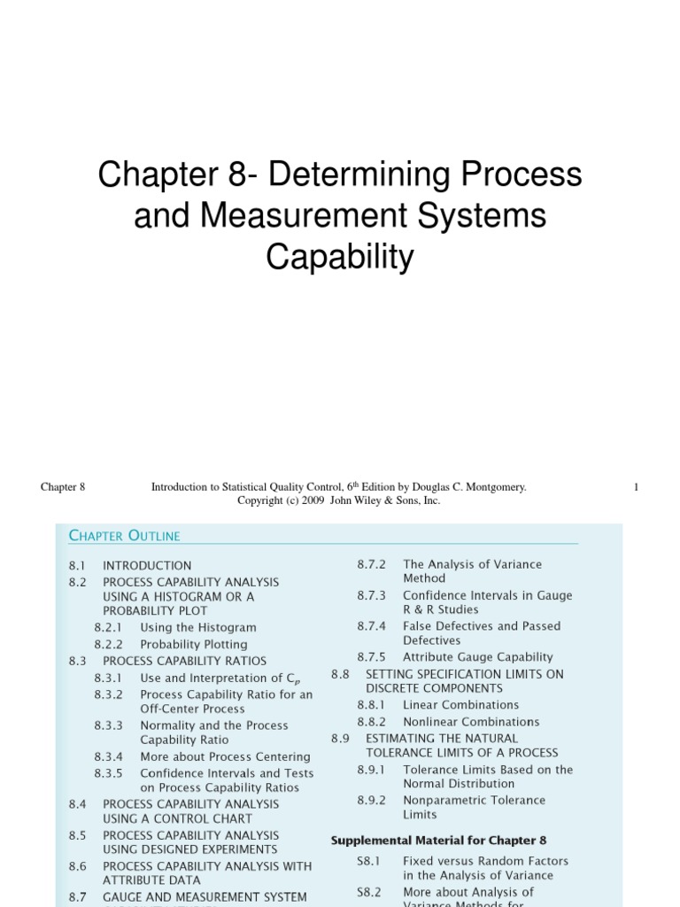 Chapter 8-Determining Process and Measurement Systems Capability | PDF ...