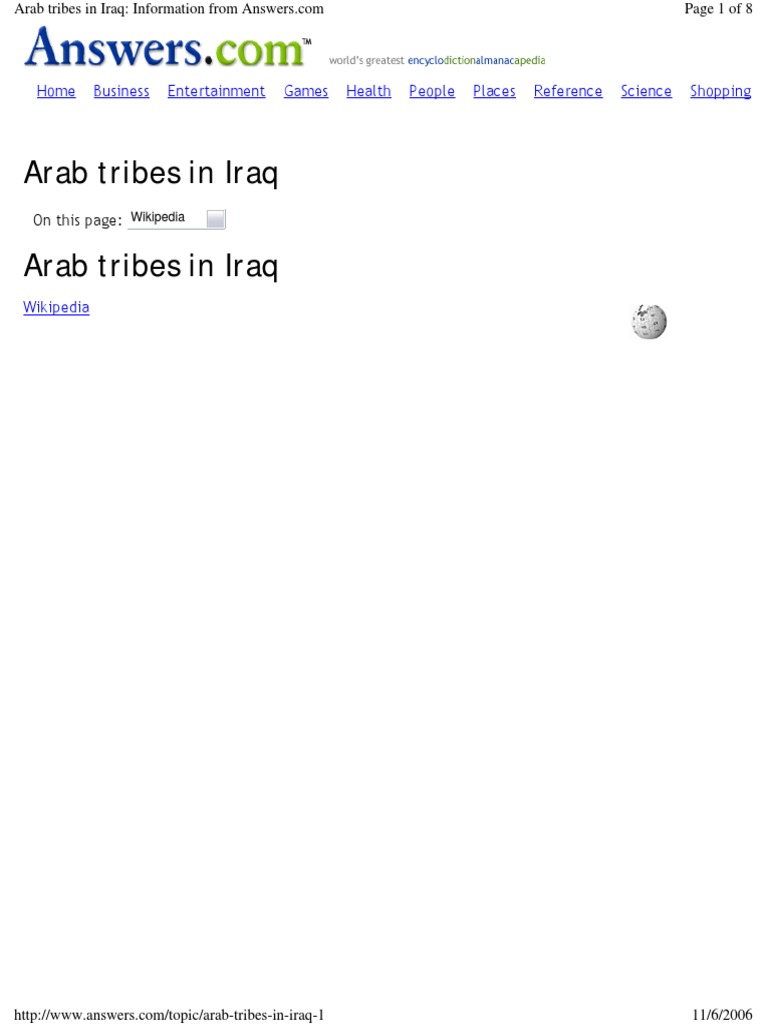 Arab Tribes in Iraq Arab Tribes in Iraq | PDF | Member States Of The ...