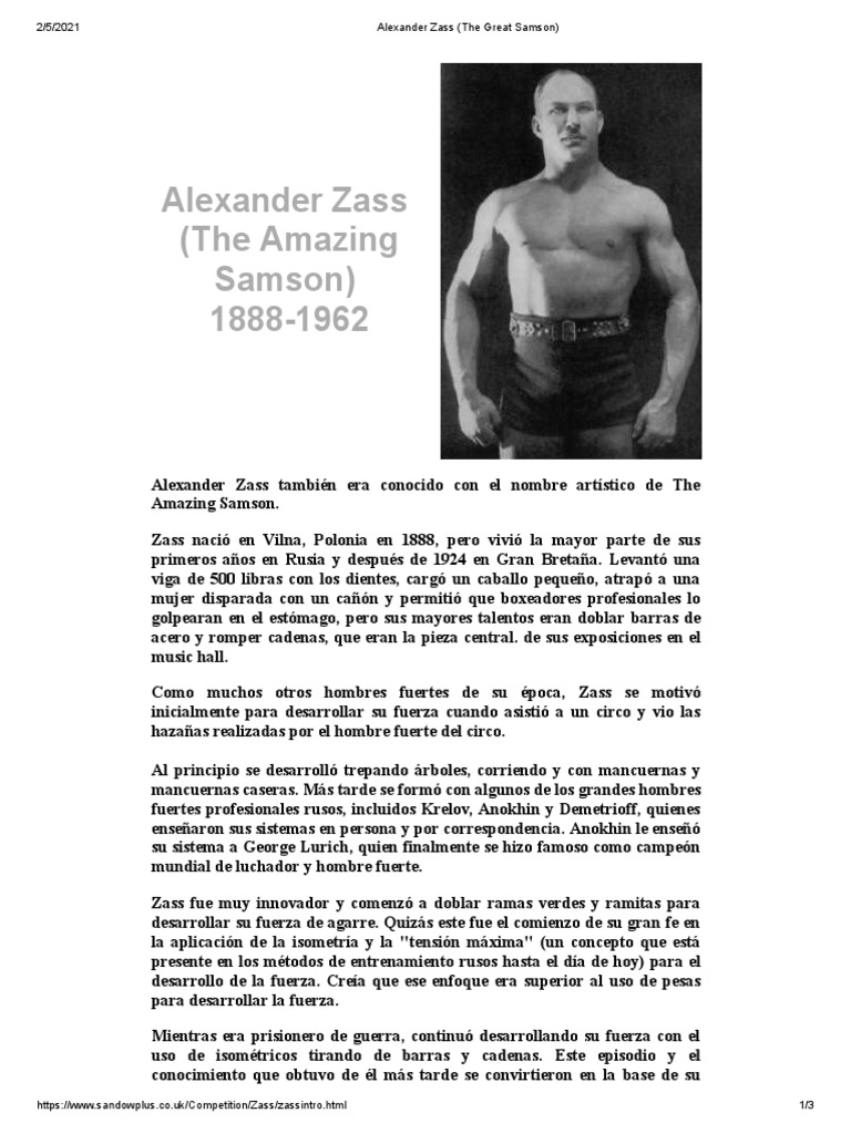 Alexander Zass: Fuerza Isométrica y Rutinas | PDF | Agitación