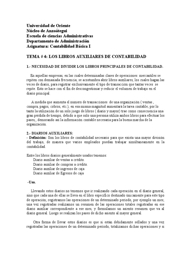 Libros de Contabilidad Auxiliares | PDF | Contabilidad | Business