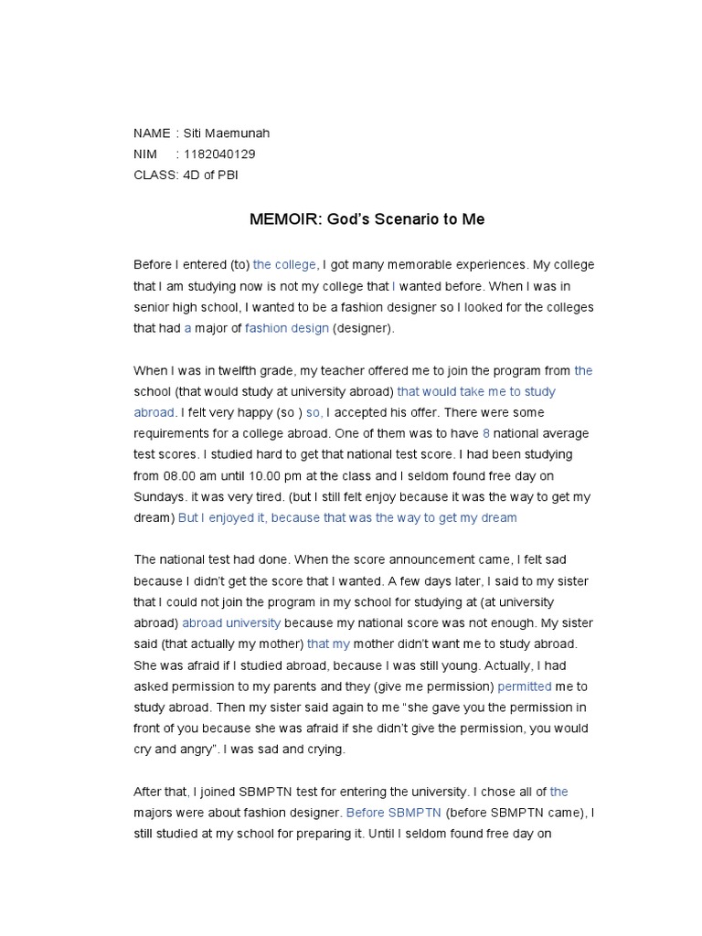 Memoir 2nd Draft - Siti Maemunah-1 | PDF