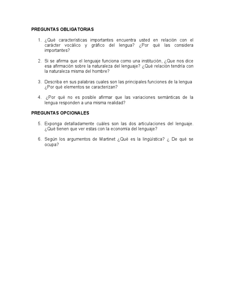 Linguistica Preguntas Juliana | PDF