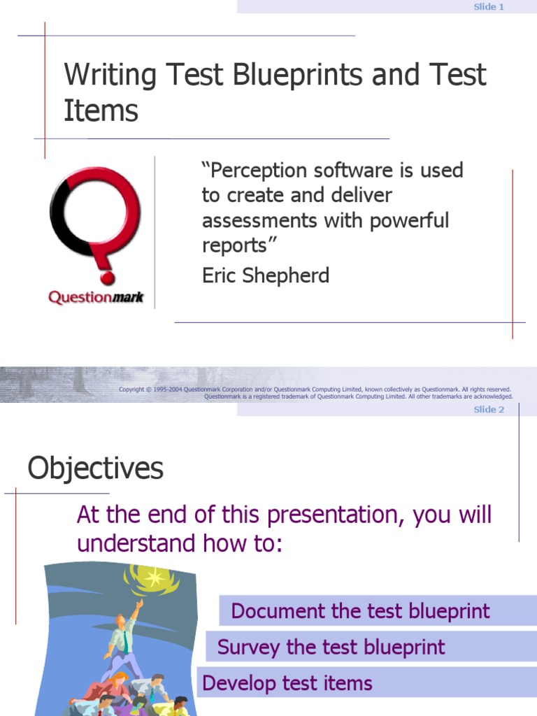 Writing Test Blueprints and Test Items | PDF | Trademark | Psychometrics