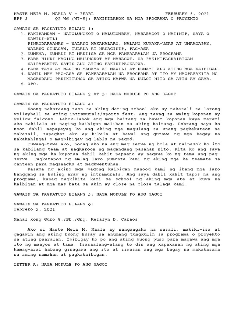 Esp Q2 W6 (W7-8) | PDF