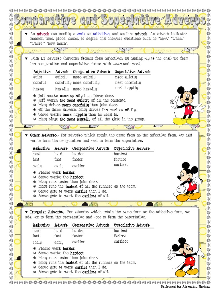 Comparative And Superlative Adjectives And Adverbs Worksheet Pdf