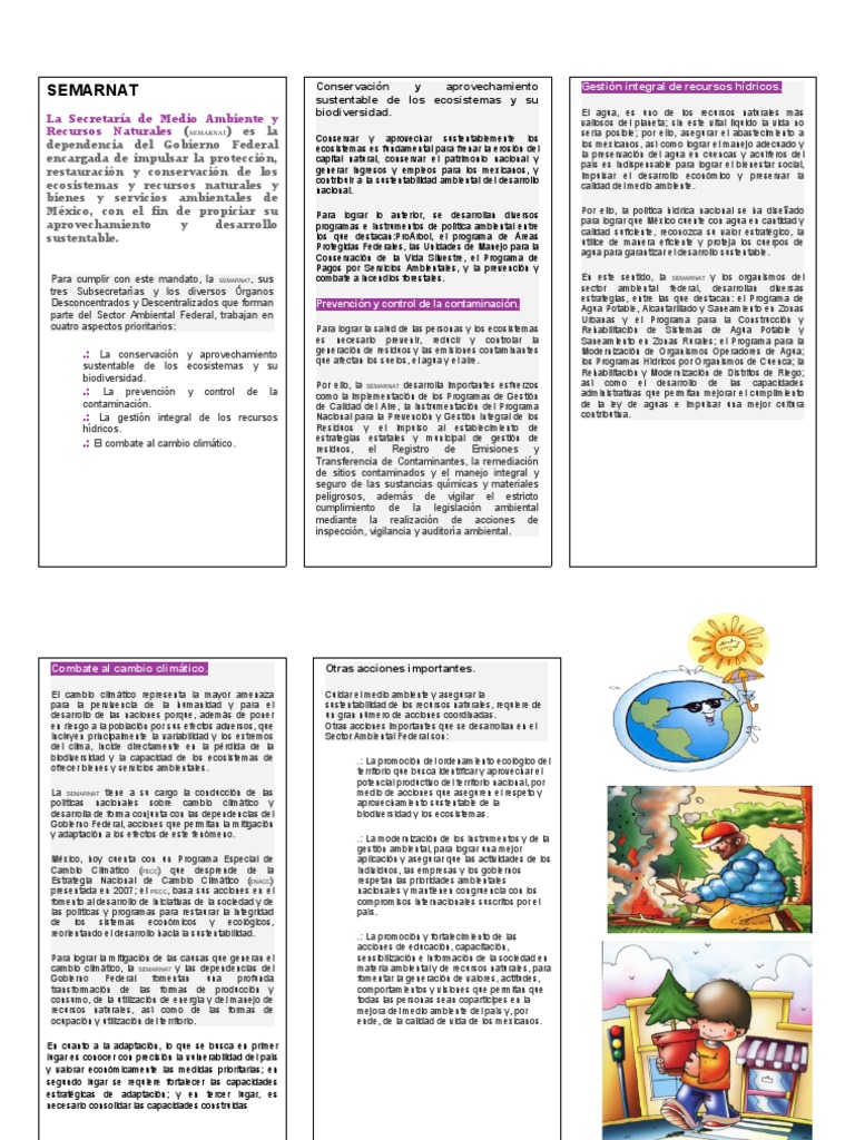 Triptico de Semarnat | PDF | Servicios de ecosistema | Sustentabilidad