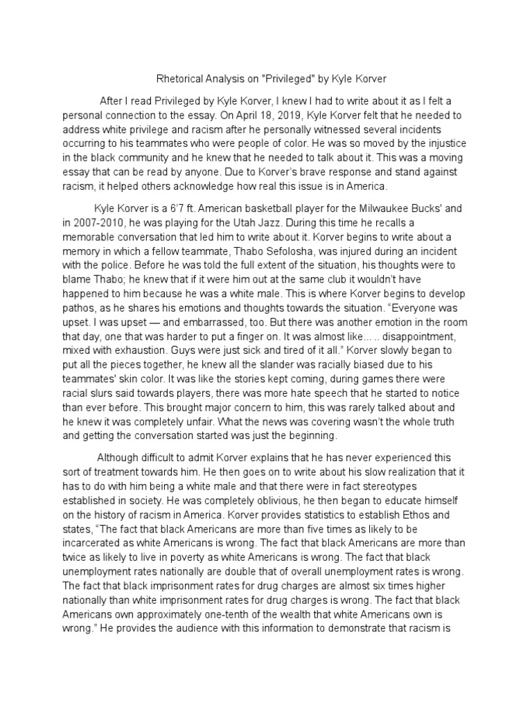 Rhetorical Analysis 2 | PDF | Guilt (Emotion) | Racism