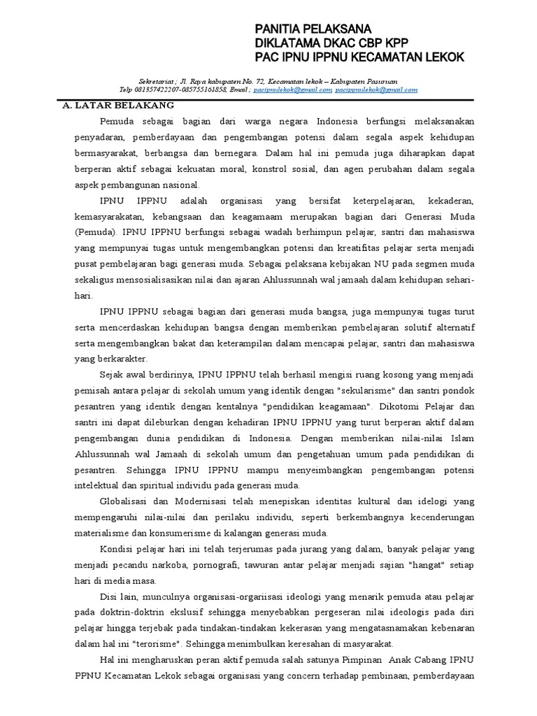 Proposal Diklatama Lekok TTD | PDF