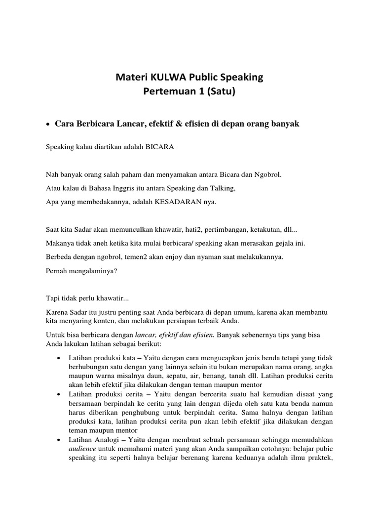 Materi KULWA #1 | PDF