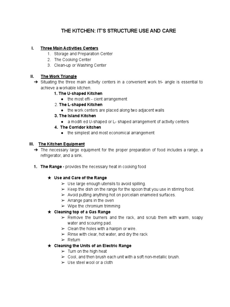 The Kitchen: It'S Structure Use and Care | PDF | Kitchen Utensil | Oven