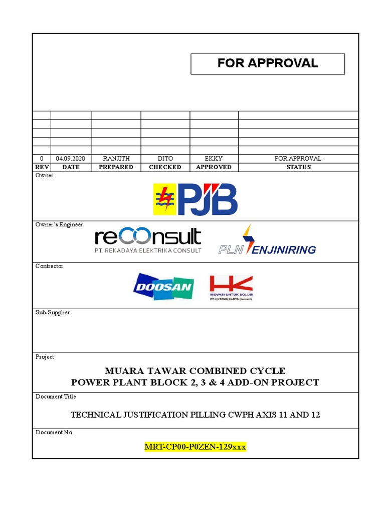 For Approval: Muara Tawar Combined Cycle Power Plant Block 2, 3 & 4 Add ...