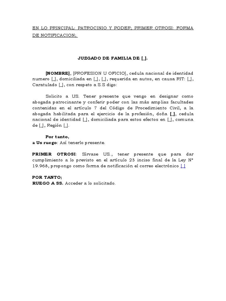 Delega Poder - Forma Notificacion - Modelo | PDF