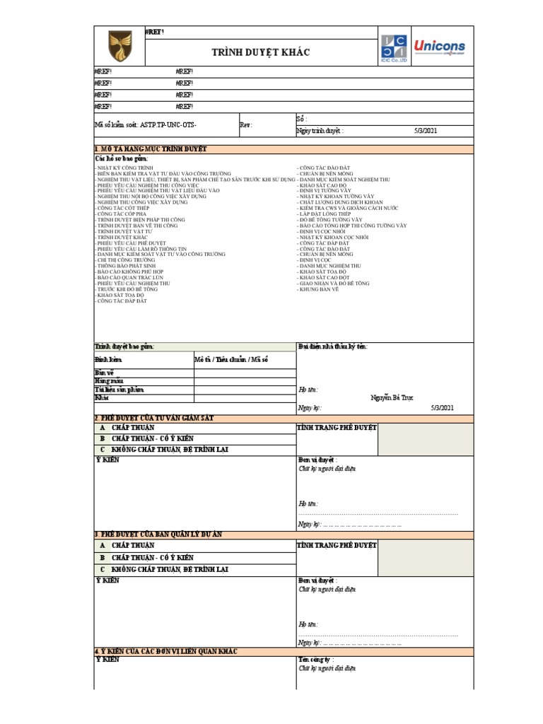 m.01.12 Phieu Yeu Cau Lam Ro - Phe Duyet (RFI - RFA) | PDF