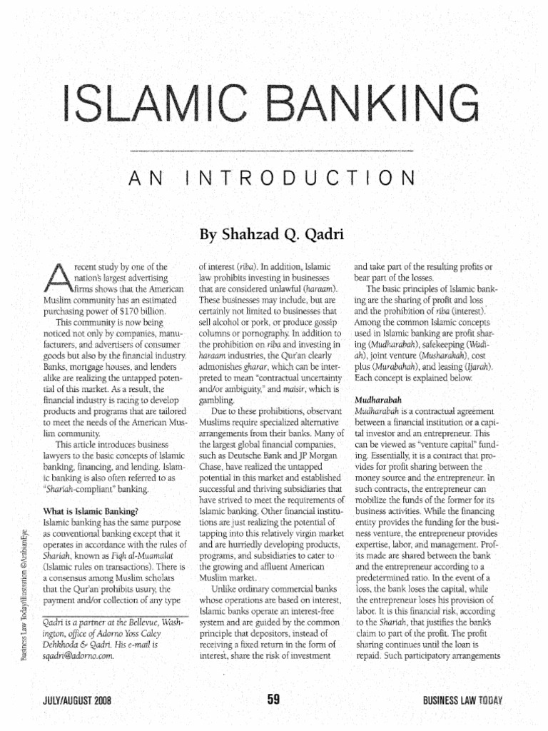 An Introduction to Islamic Banking: Basic Concepts of Profit and Loss ...