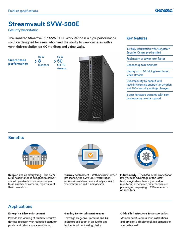 Streamvault 501e Workstation Datasheet | PDF | Workstation | Hdmi