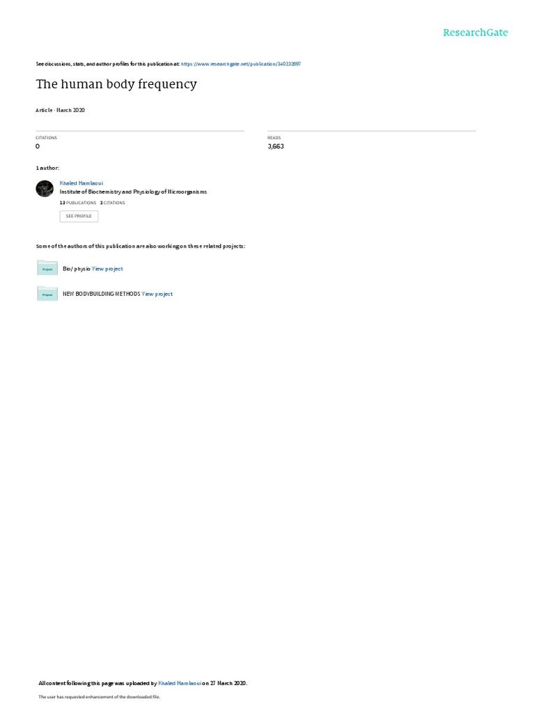 The Human Body Frequency: March 2020 | Download Free PDF | Tai Chi ...