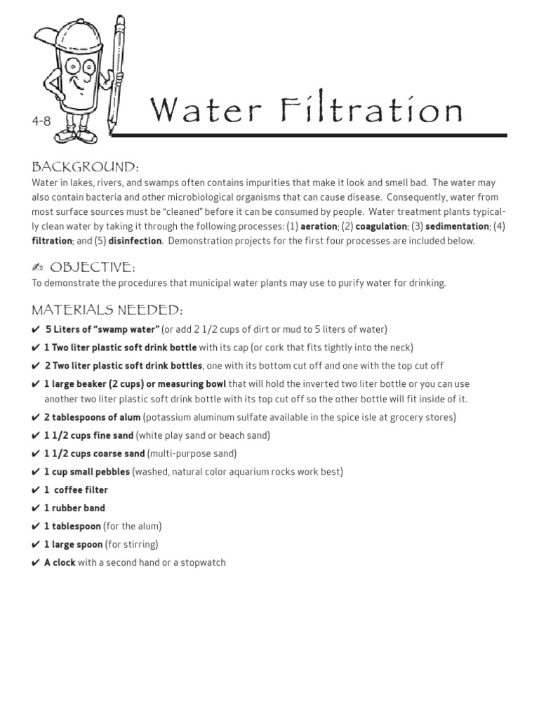 Activity Grades 4-8 Waterfiltration | PDF | Water Purification | Filtration