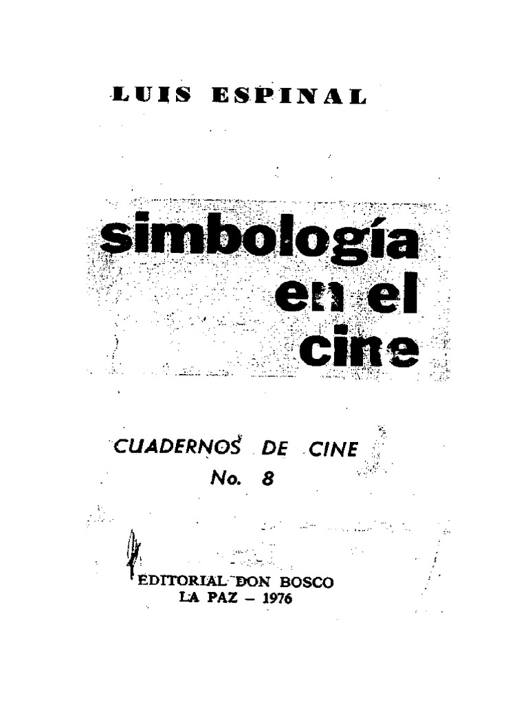 Cuadernos de Cine 08 - Simbología en El Cine - Luis Espinal Camps | PDF