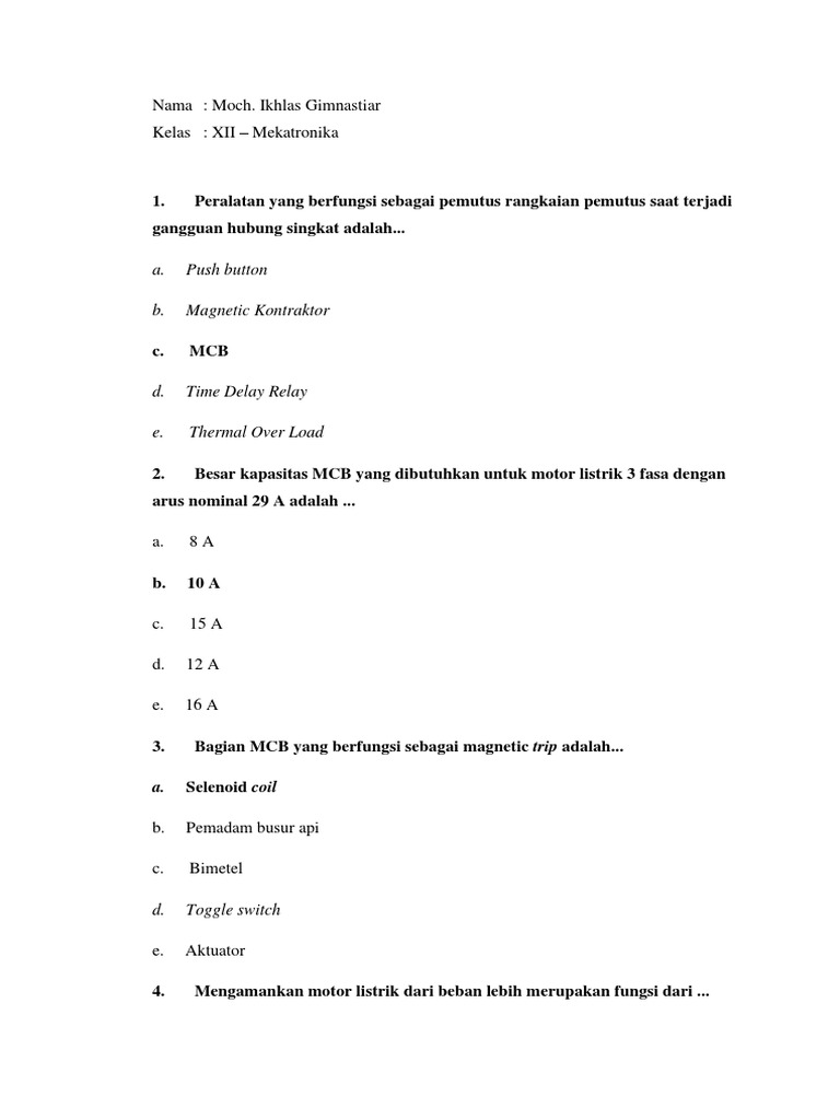 Moch. Ikhlas Gimnastiar - XII Mekatronika - Tugas 22 Februari P3M | PDF
