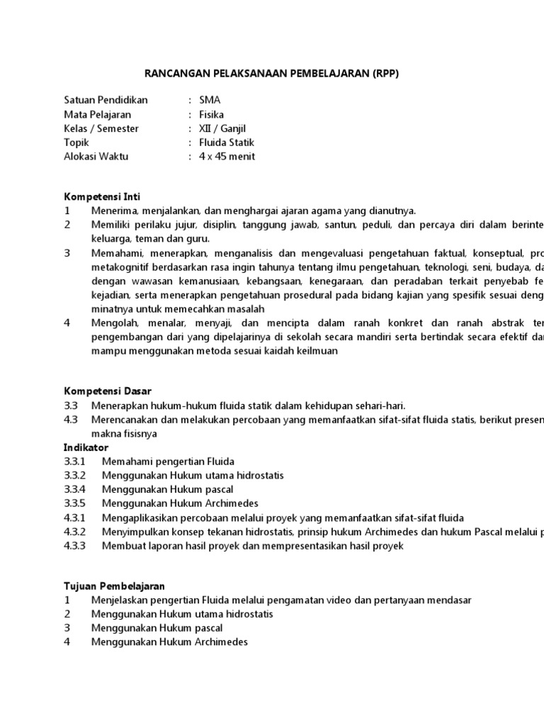 Contoh RPP PJBL | PDF