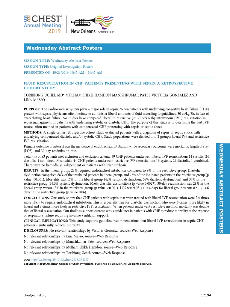 Fluid Resusitation On Sepsis With CHF | PDF | Heart Failure | Sepsis