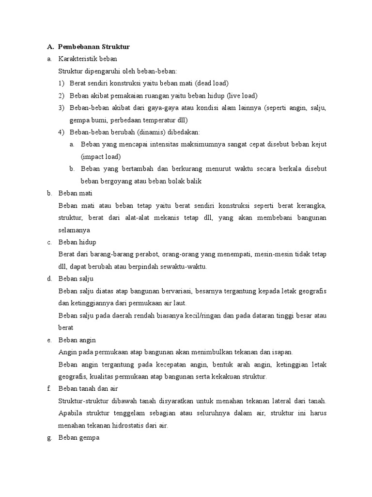 Pembebanan Dan Bahan Struktur | PDF