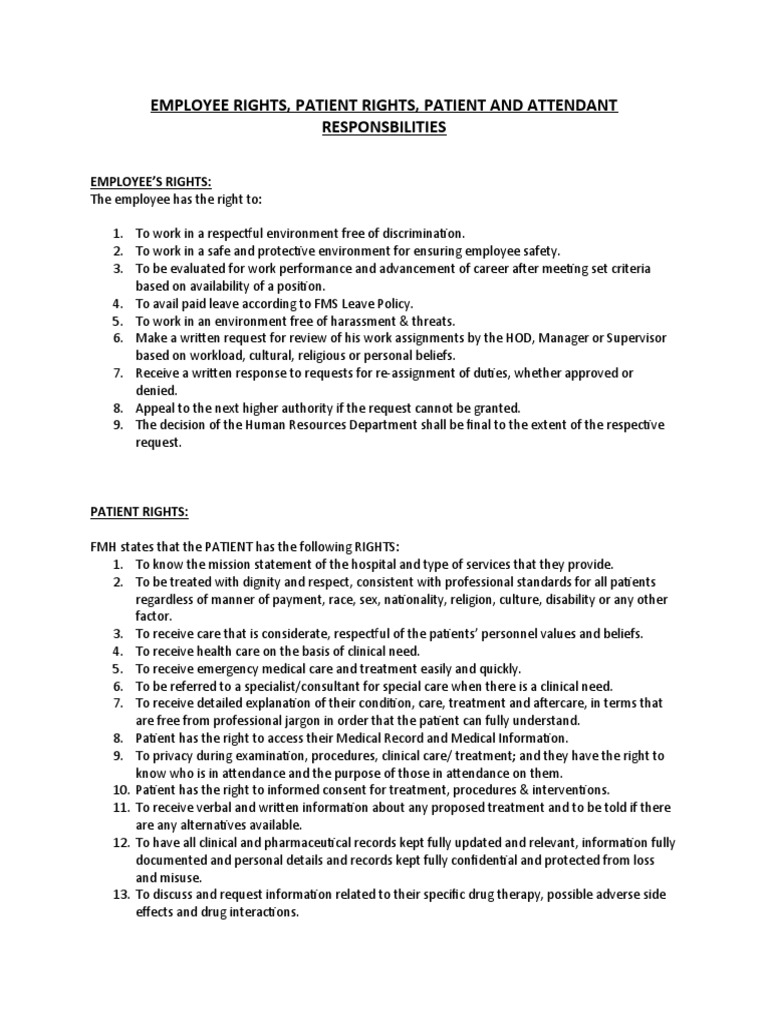 Rights and Responsibilities in Healthcare: A Guide to Patient Rights ...