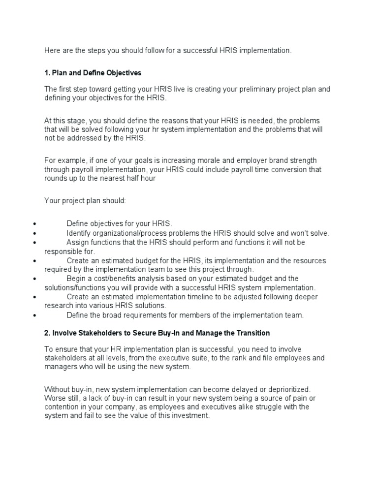 Here Are The Steps You Should Follow For A Successful HRIS ...