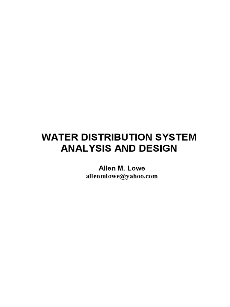 Water Distribution System Analysis and Design Using Epanet | PDF ...