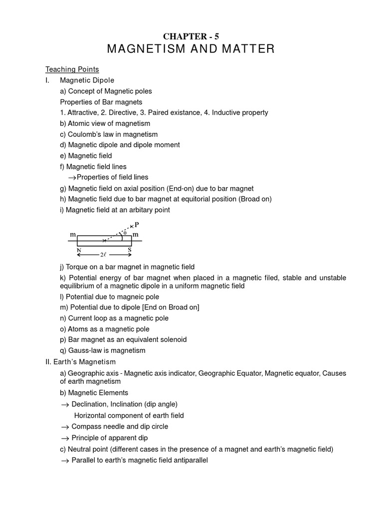 Magnetism and Matter: Key Concepts | PDF | Magnetization | Magnetic Field