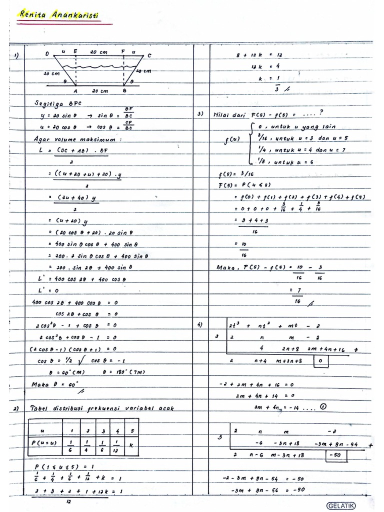 Xii Mipa 5 - Renita Anankaristi - Pemantapan Us | PDF