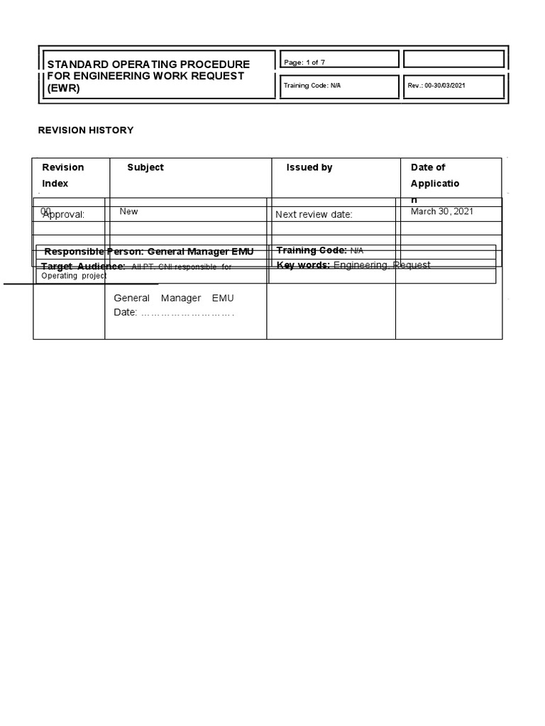 SOP Engineering Work Request | Download Free PDF | Project Management ...