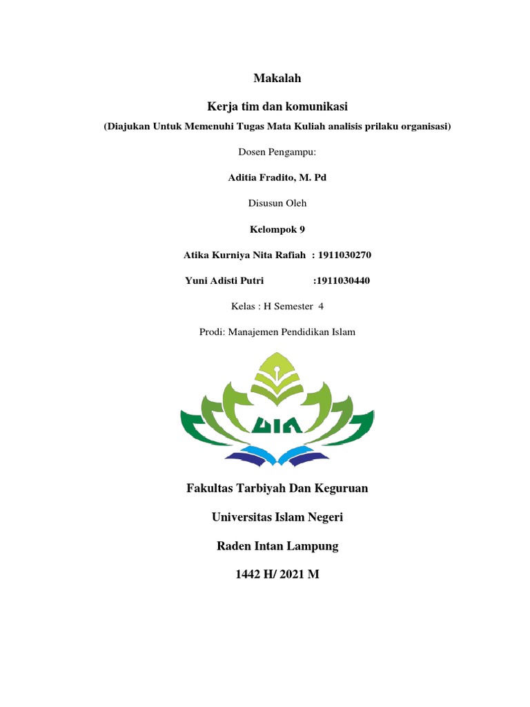 Kerja Tim dan Komunikasi Efektif | PDF
