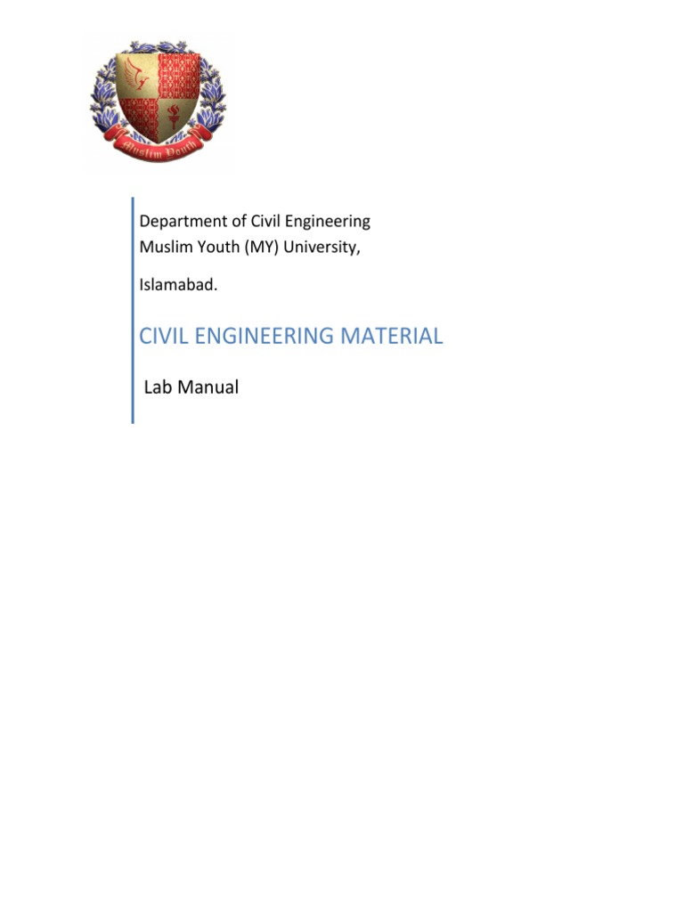 Civil Engineering Material: Lab Manual | PDF | Concrete | Materials