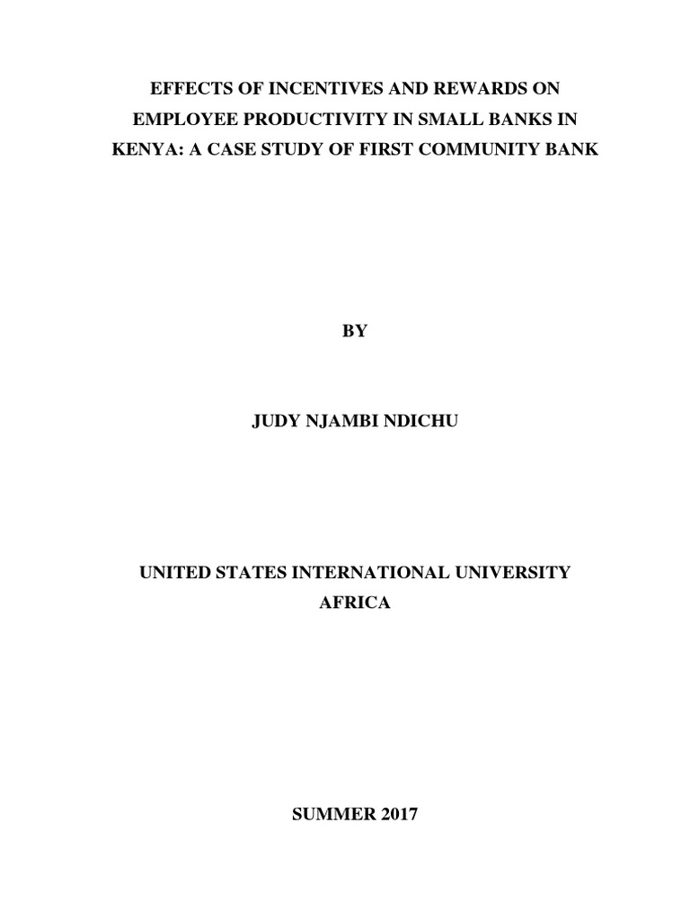 Judy Njambi Ndichu Mba 2017 | PDF | Incentive | Motivation