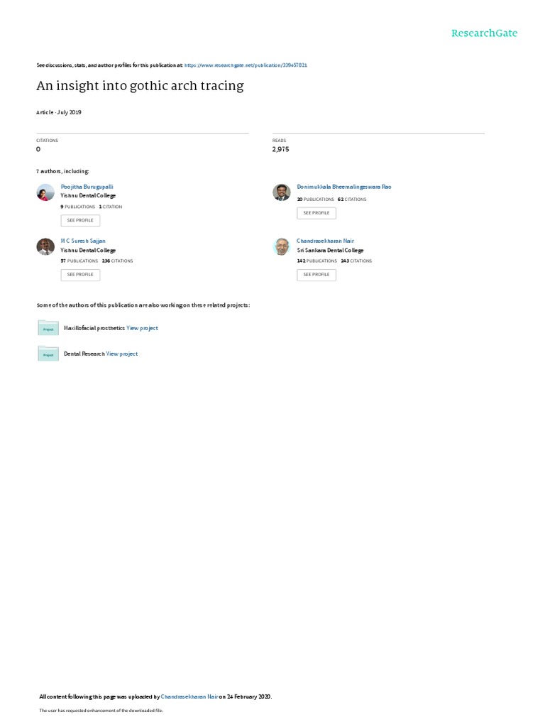 An Insight Into Gothic Arch Tracing: July 2019 | PDF | Prosthodontics ...