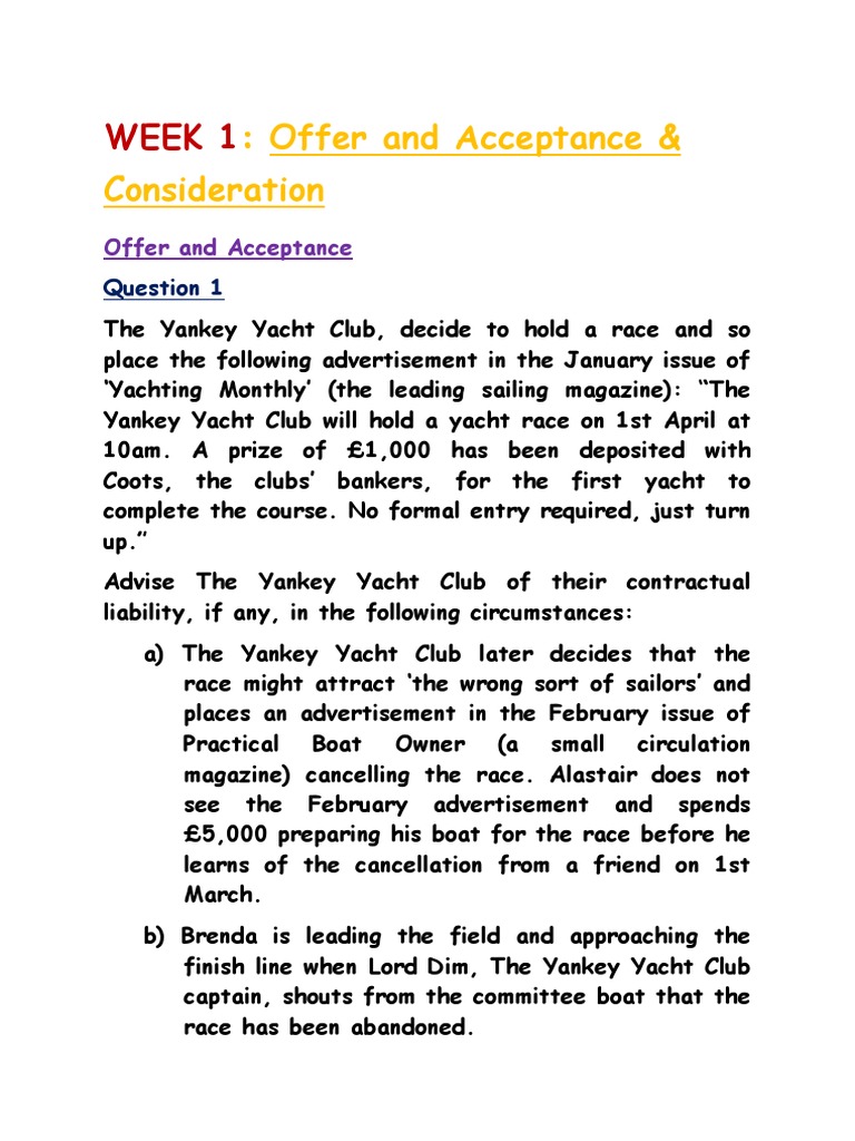 Revision Offer Acceptance and Consideration (.) | PDF | Offer And ...