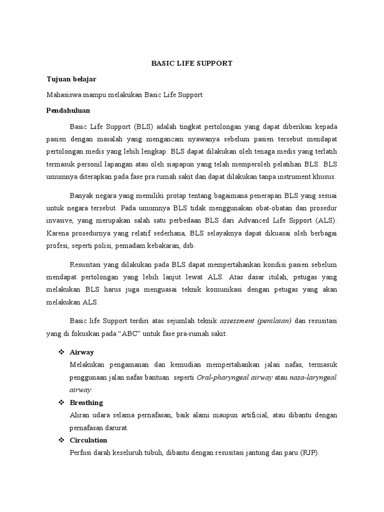 Panduan Dasar Basic Life Support | PDF