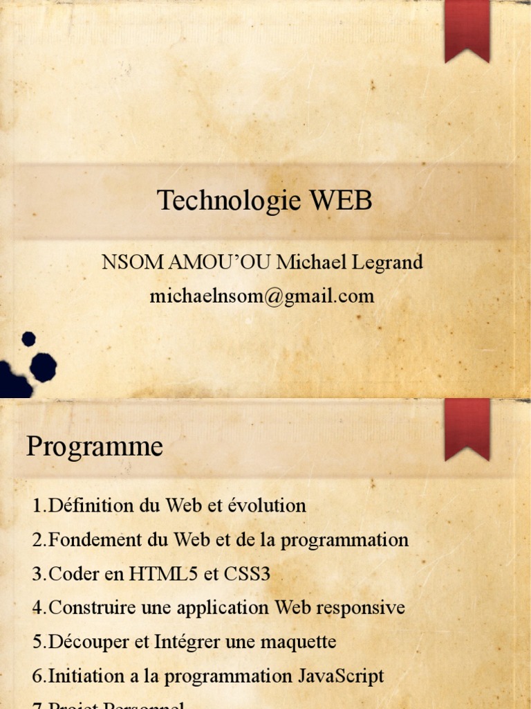 Cours 2 Technologie Web | PDF | Programmation web | Internet