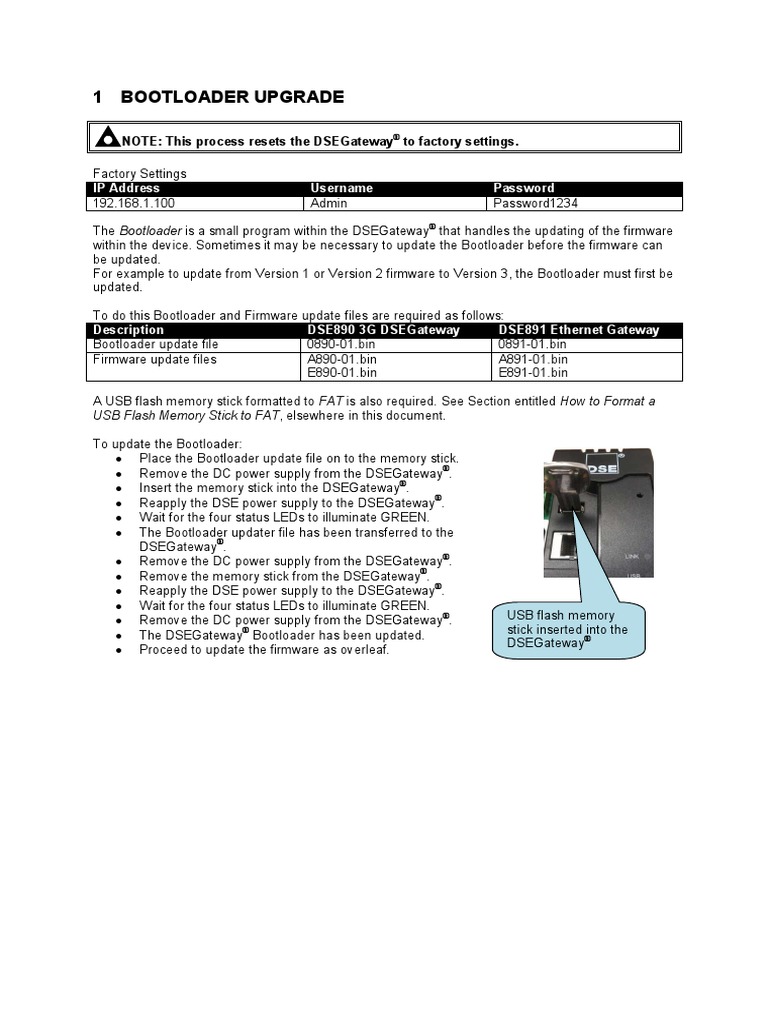 1 Bootloader Upgrade: To Factory Settings | PDF | Usb Flash Drive | Booting