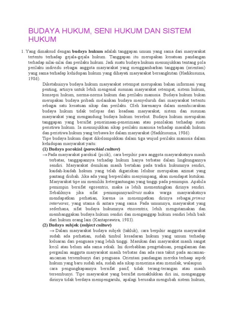 Budaya Hukum | PDF