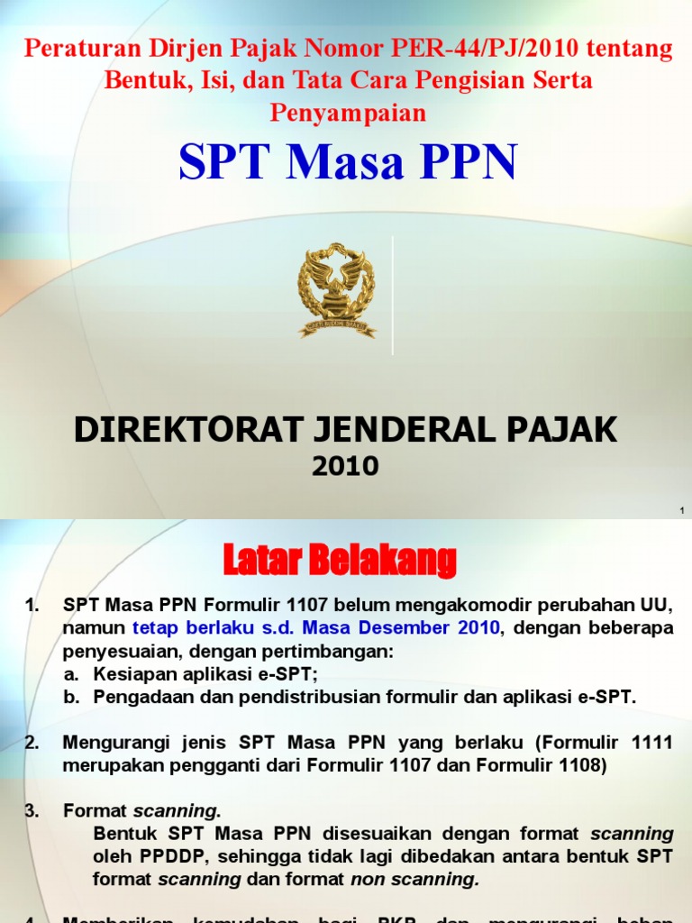 Panduan SPT Masa PPN Formulir 1111 | PDF