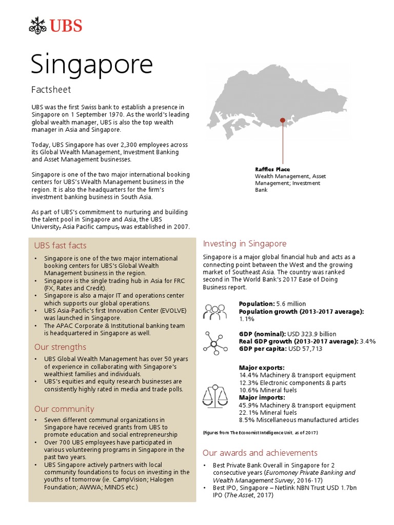 Singapore Factsheet | PDF | Ubs | Singapore