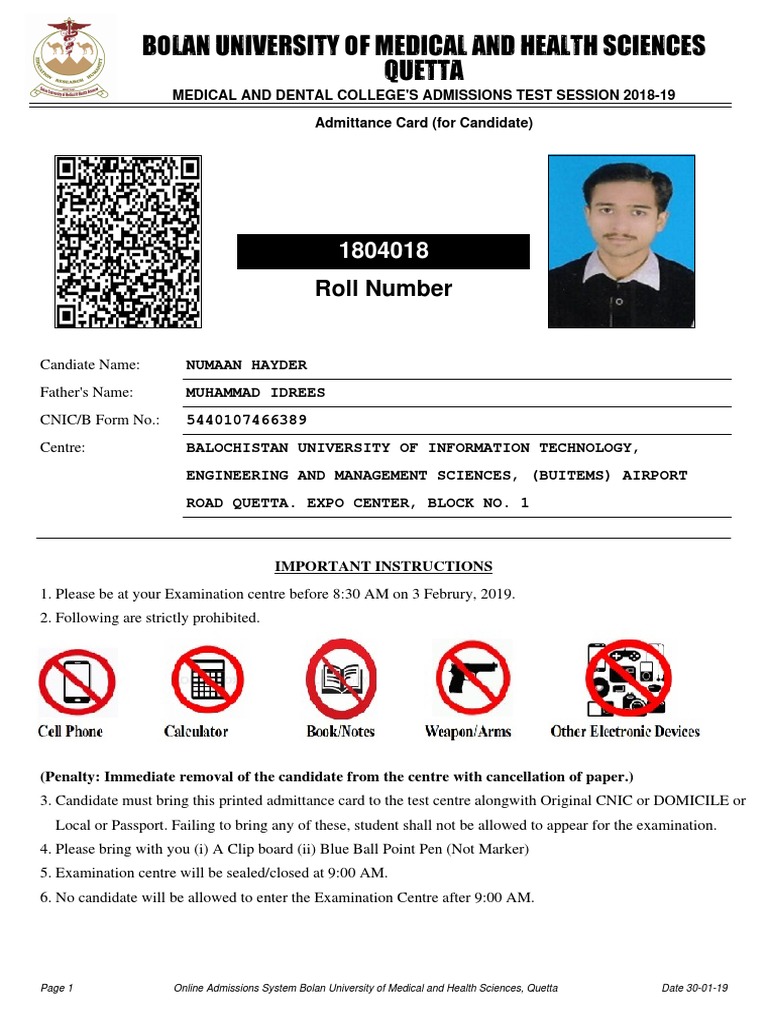 Noman Roll Slip Student - Formidno - 593 | PDF