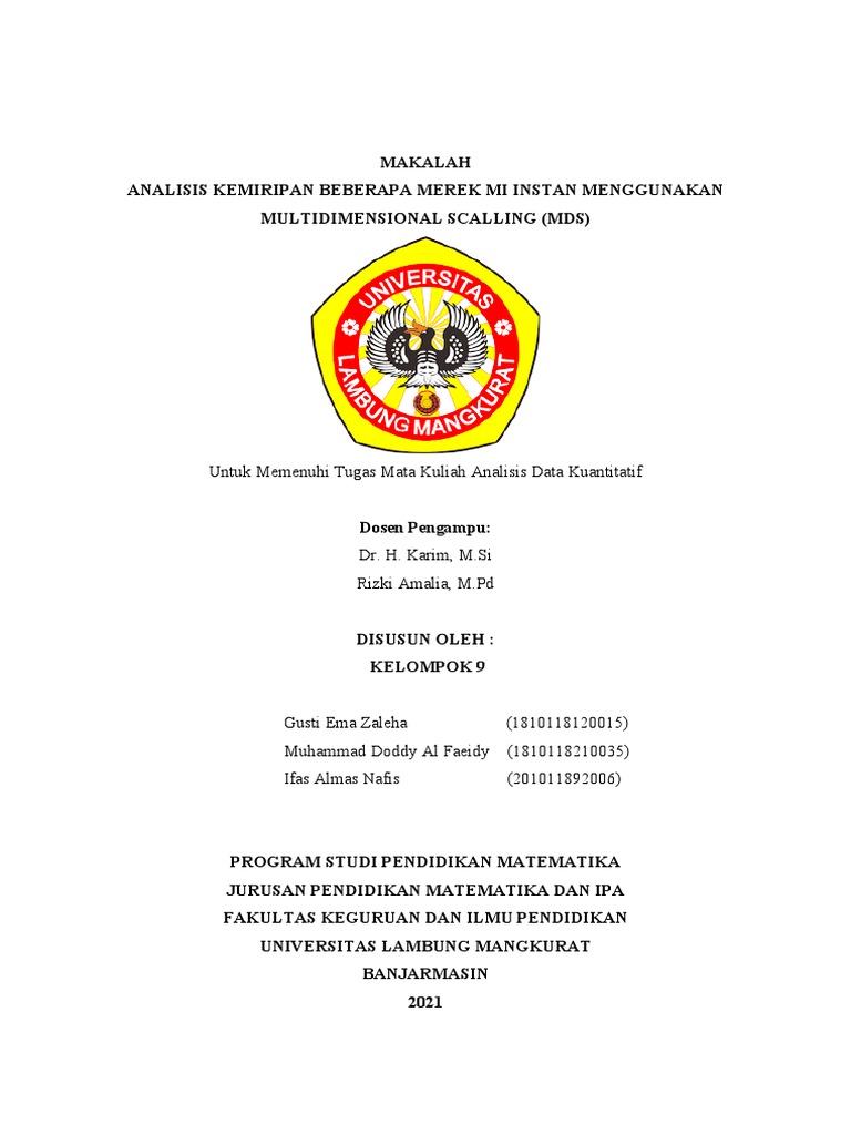 Analisis Multidimensional Scalling | PDF